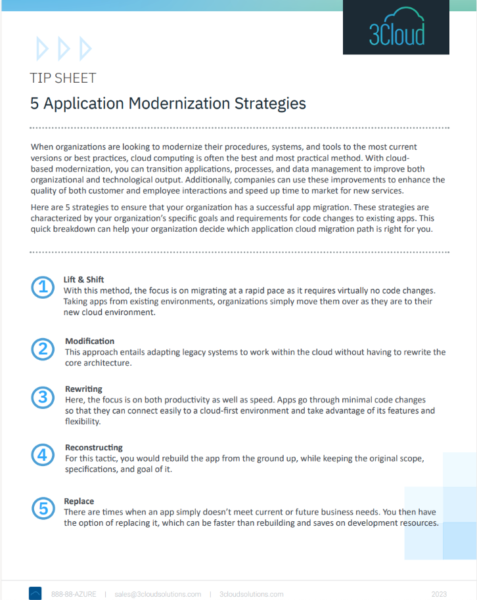 5 App Mod Strategies - 3Cloud