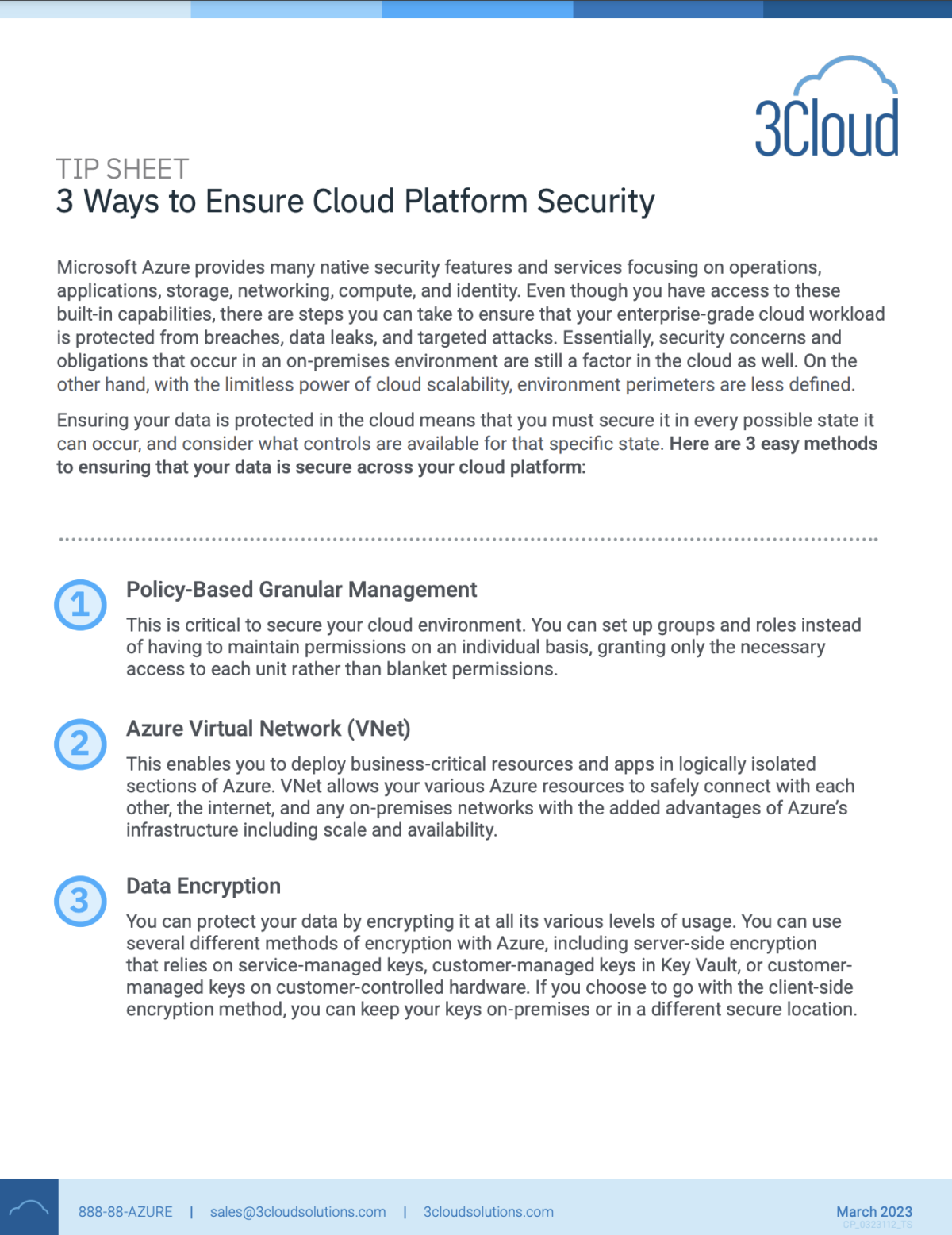 3 Ways to Ensure Cloud Platform Security - 3Cloud