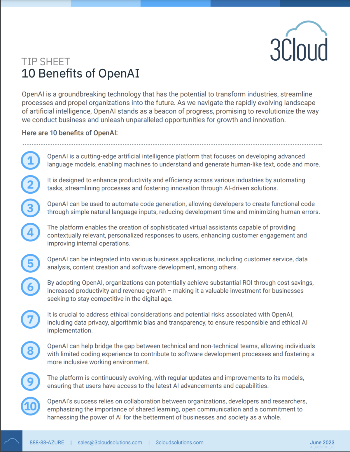 10 Key Benefits of OpenAI Implementation - 3Cloud