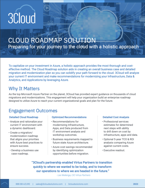 Cloud Roadmap Solution - 3Cloud