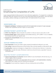 Simplifying the Complexities of LLMs Checklist – 3Cloud