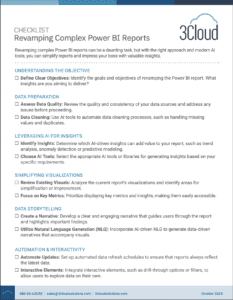Revamping Power BI Reports Checklist - 3Cloud